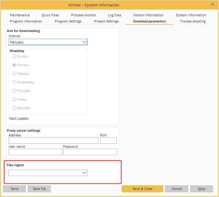 Winner Flex: How to set the Flex region – Winner Flex